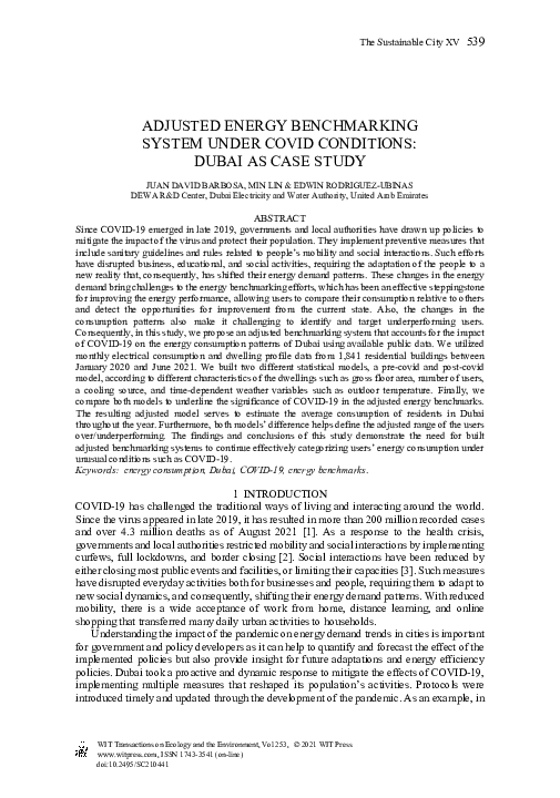(PDF) Adjusted Energy Benchmarking System Under Covid Conditions: Dubai ...