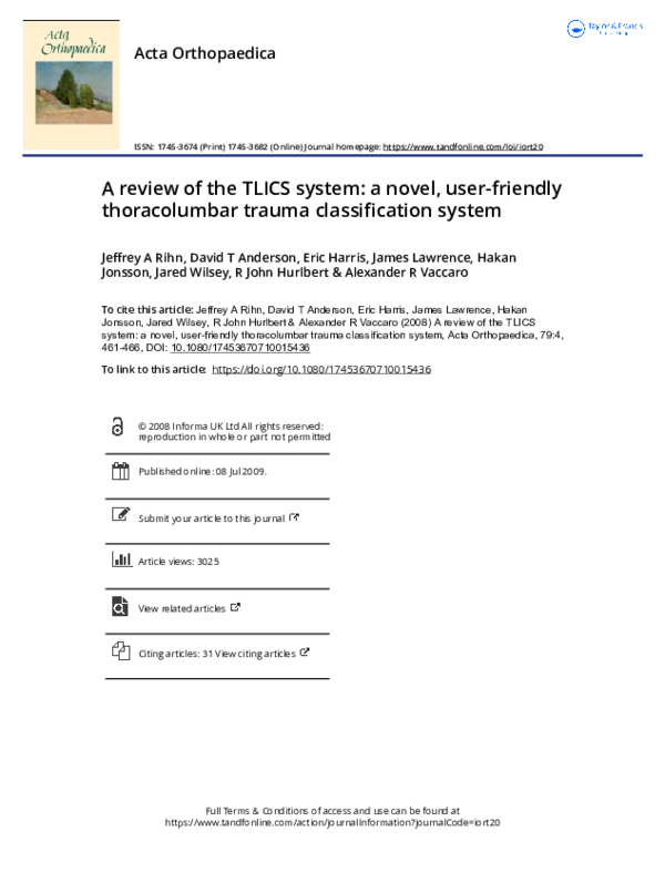 (PDF) A review of the TLICS system: a novel, user-friendly ...
