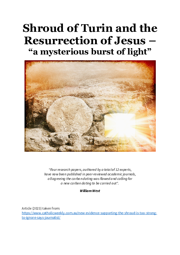 (DOC) Shroud of Turin and the Resurrection of Jesus - "a mysterious ...