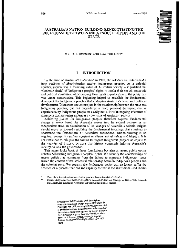(PDF) Australia's Nation-Building: Renegotiating the Relationship ...