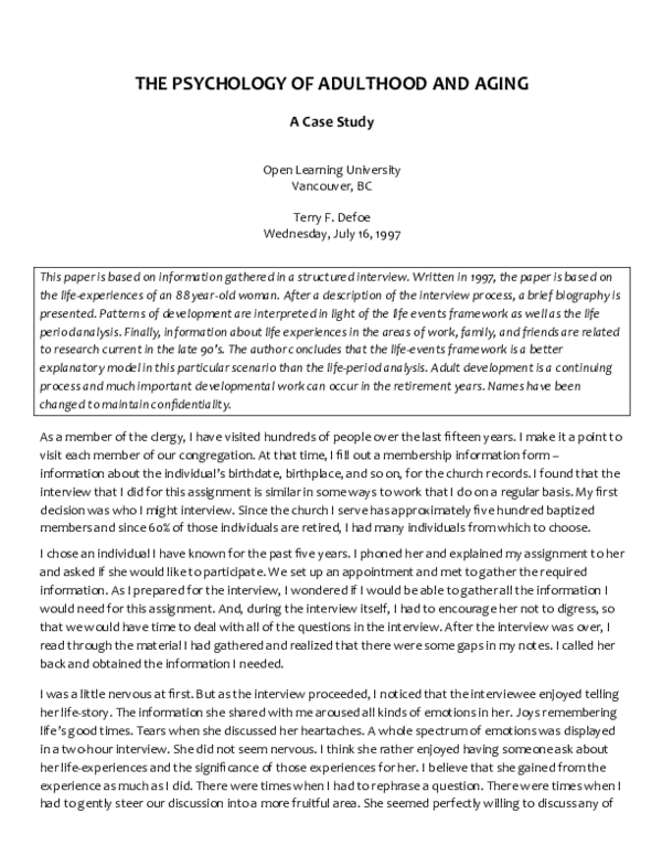 (PDF) THE PSYCHOLOGY OF ADULTHOOD AND AGING