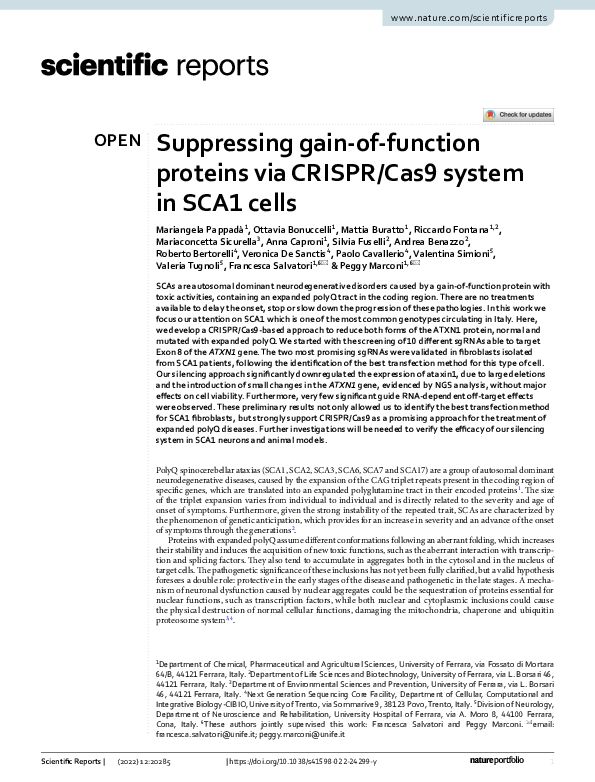 (PDF) Suppressing gain-of-function proteins via CRISPR/Cas9 system in ...