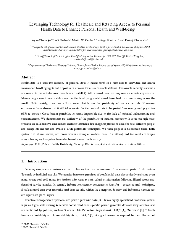 (PDF) Leveraging technology for healthcare and retaining access to ...