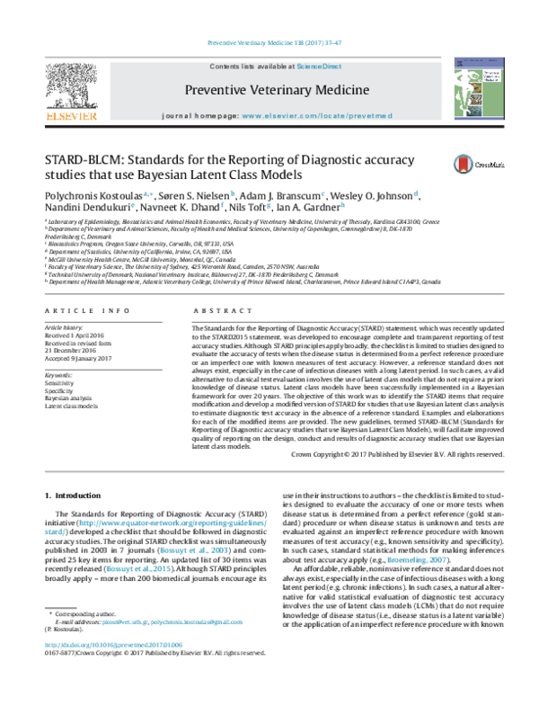 (PDF) STARD-BLCM: Standards for the Reporting of Diagnostic accuracy ...