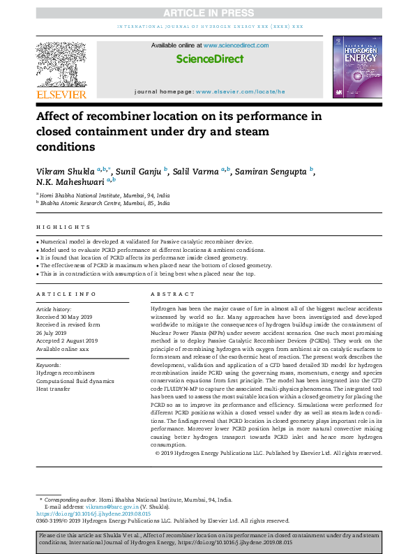 (PDF) Affect of recombiner location on its performance in closed ...