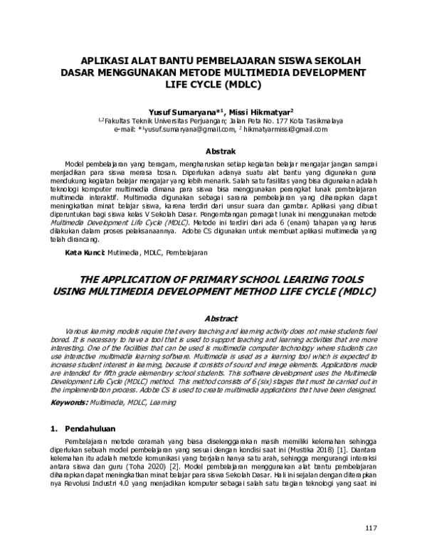 (PDF) Aplikasi Pembelajaran Siswa Sekolah Dasar Menggunakan Metode Multimedia Development Life ...