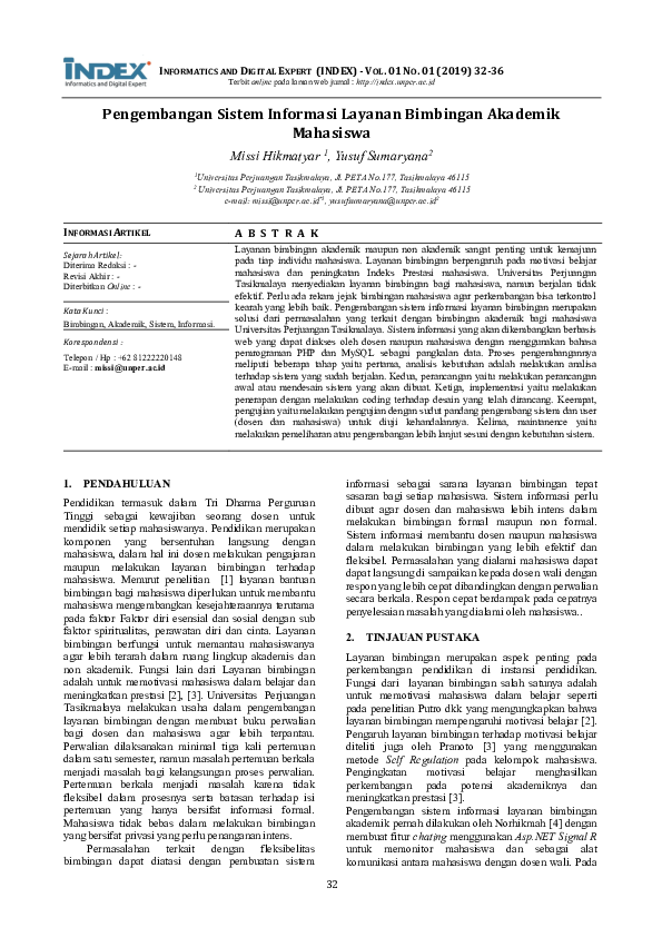 (PDF) Pengembangan Sistem Informasi Layanan Bimbingan Akademik Mahasiswa
