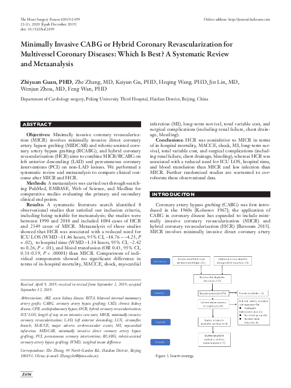 (PDF) Minimally Invasive CABG or Hybrid Coronary Revascularization for ...