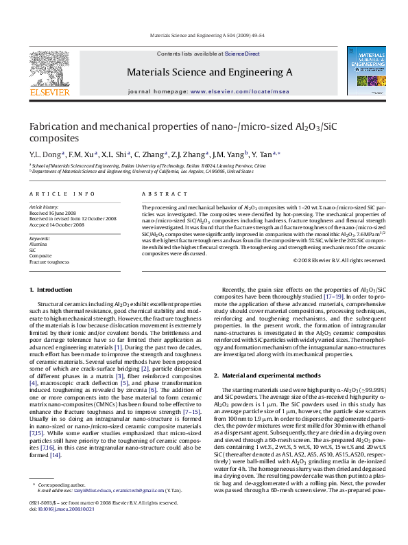 (PDF) Fabrication and mechanical properties of nano-/micro-sized Al2O3 ...