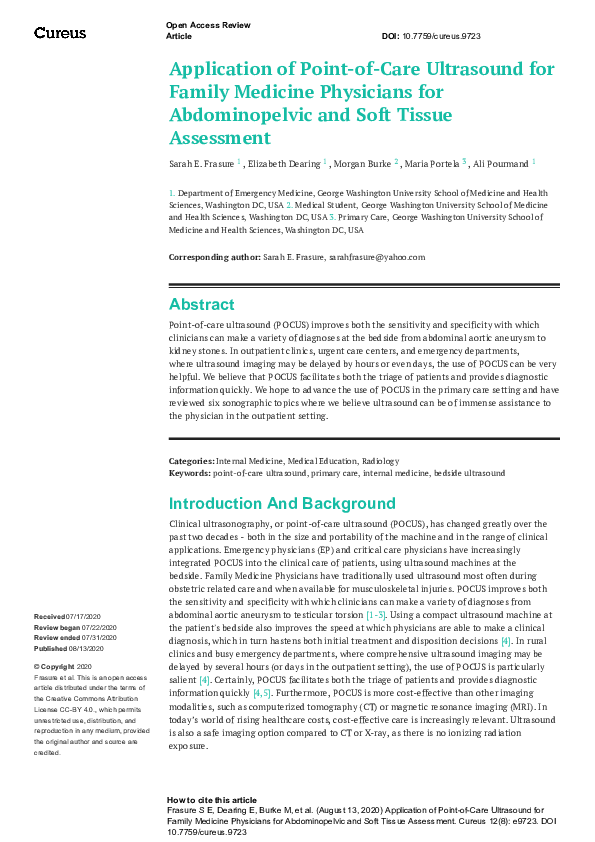 (PDF) Application of Point-of-Care Ultrasound for Family Medicine ...