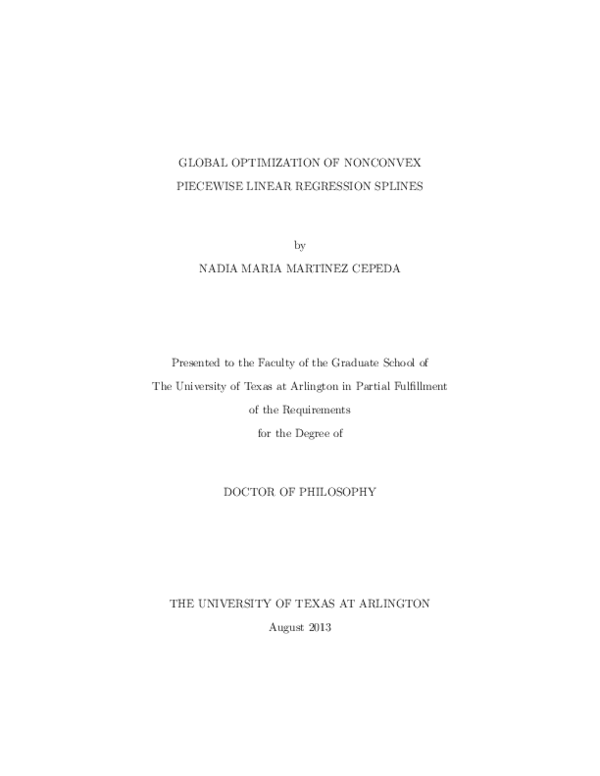 (PDF) Global optimization of non-convex piecewise linear regression splines