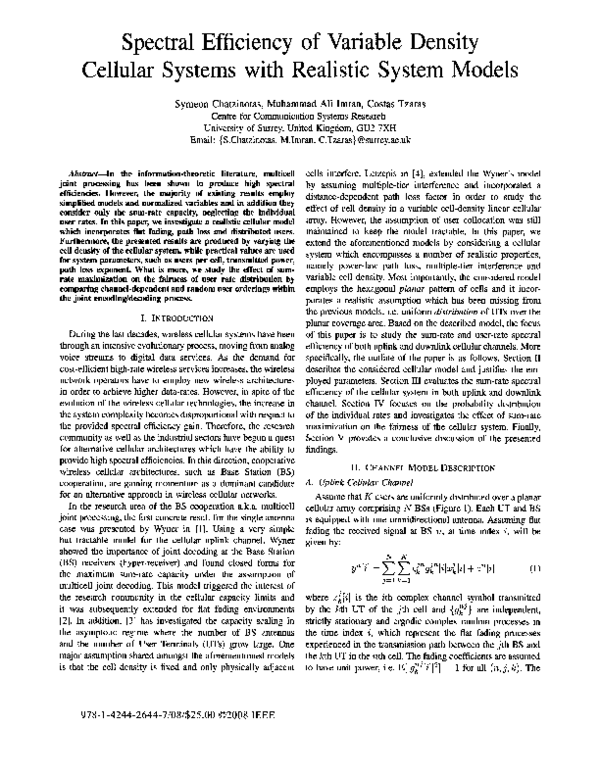 (PDF) Spectral efficiency of variable density cellular systems with ...