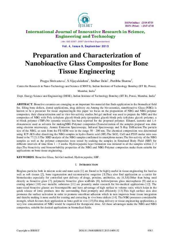 (PDF) Development of high strength hydroxyapatite for bone tissue regeneration using ...