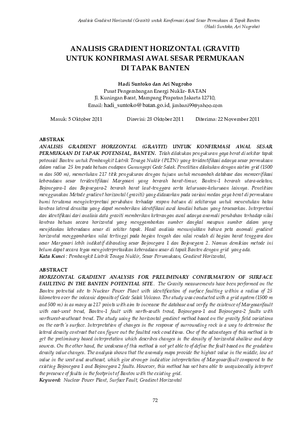 (PDF) Analisis Gradient Horizontal ( Graviti )