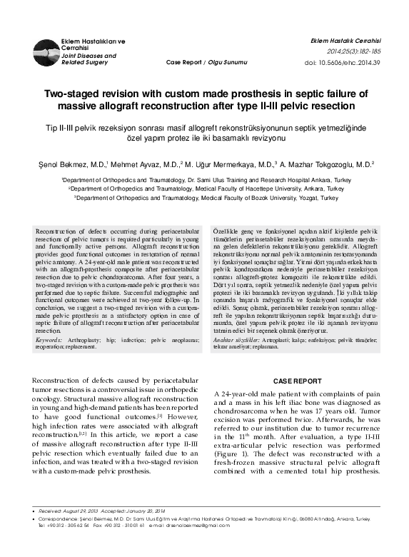(PDF) Two-staged revision with custom made prosthesis in septic failure ...