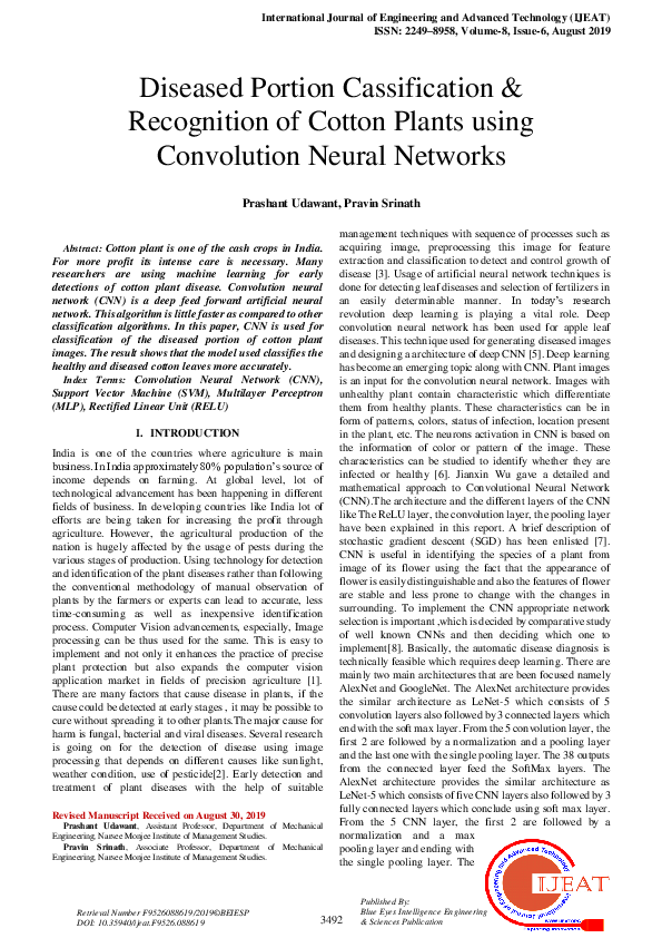 (PDF) Diseased Portion Cassification Recognition of Cotton Plants using ...