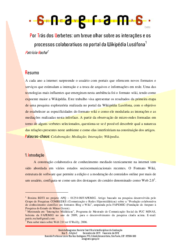 (PDF) Por trás dos verbetes: um breve olhar sobre as interações e os ...