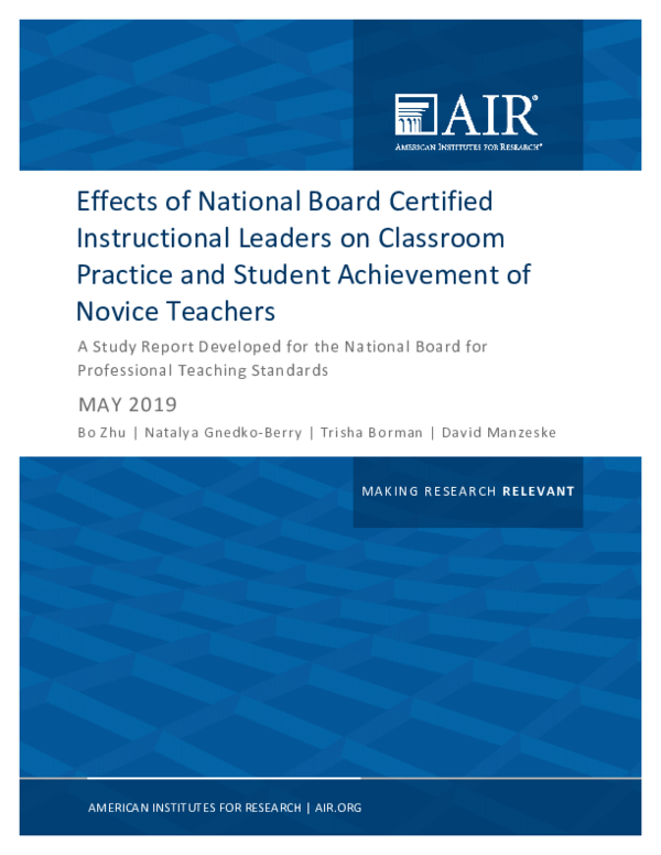 (PDF) Effects of National Board Certified Instructional Leaders on ...