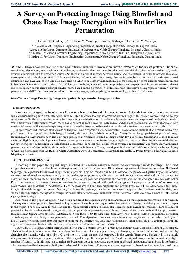 (PDF) A Survey on Protecting Image Using Blowfish and Chaos Base Image ...