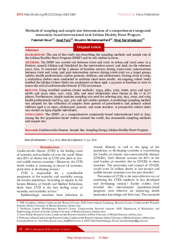 (PDF) Methods of sampling and sample size determination of a ...