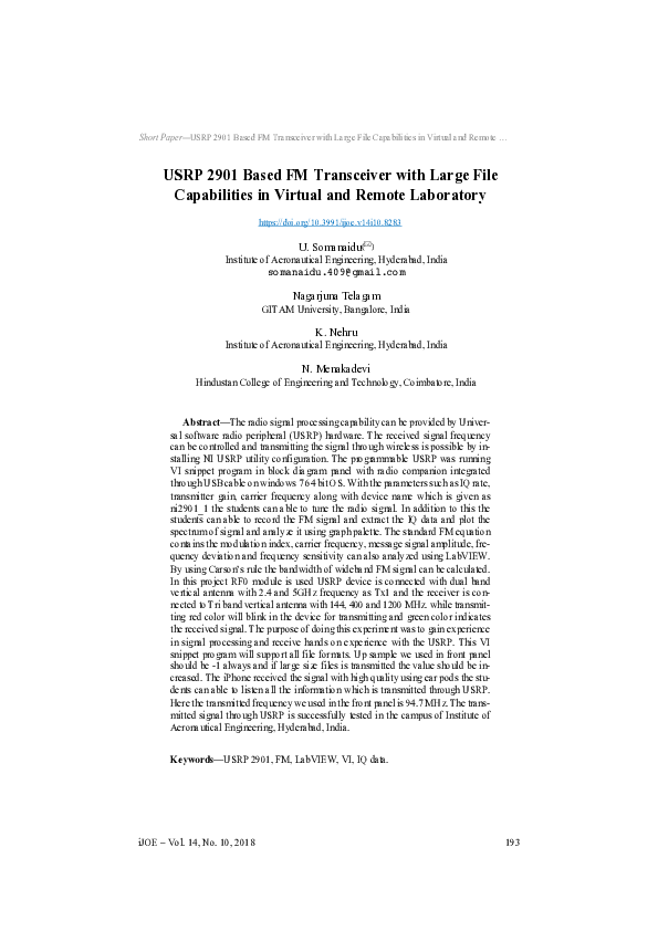(PDF) USRP 2901 Based FM Transceiver with Large File Capabilities in ...