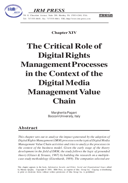 (PDF) The Critical Role of Digital Rights Management Process