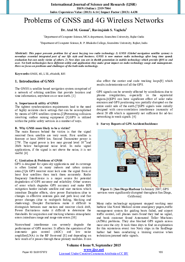 (PDF) Problems of GNSS and 4G Wireless Networks | Dr. Ravirajsinh Vaghela - Academia.edu
