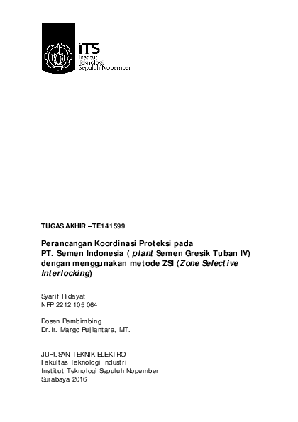(PDF) Perancangan Koordinasi Proteksi pada PT. Semen Indonesia (plant ...