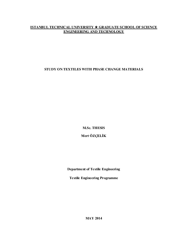 (PDF) Study on Textiles with Phase Change Materials