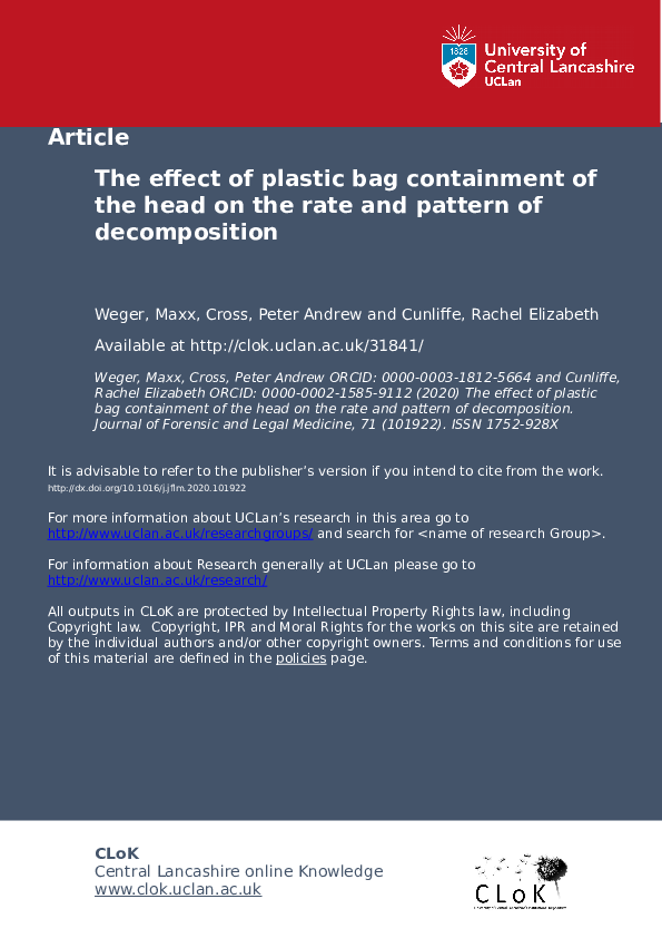 (PDF) The effect of plastic bag containment of the head on the rate and ...