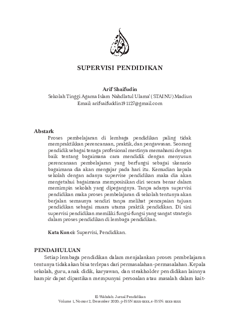 (PDF) Supervisi Pendidikan