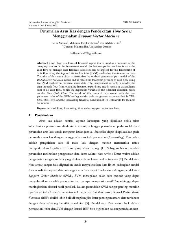(PDF) Peramalan Arus Kas dengan Pendekatan Time Series Menggunakan ...