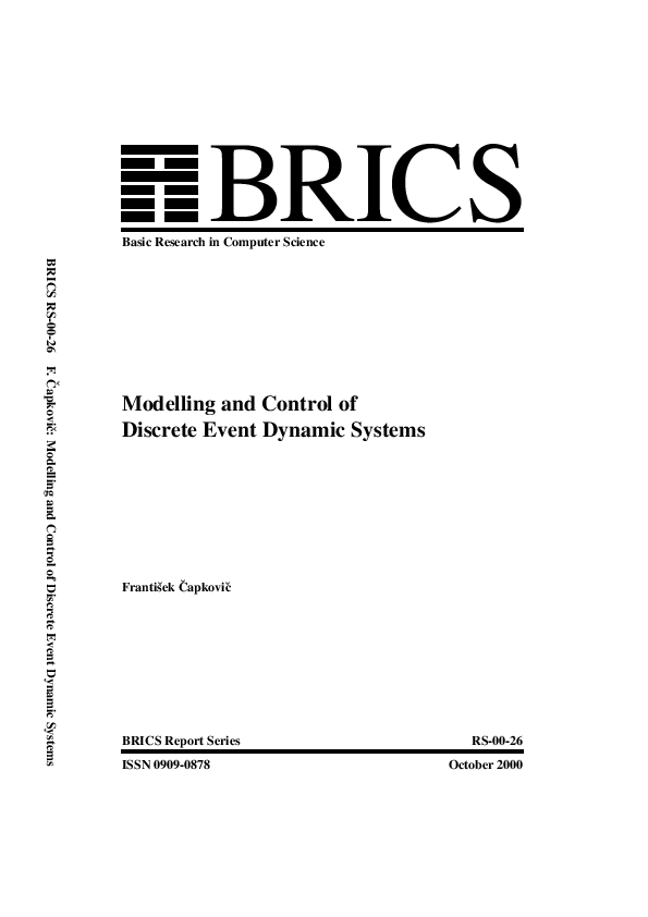Pdf The Modelling And Control Of Discrete Event Dynamic Systems