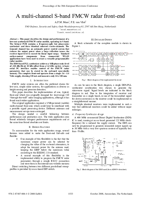 (PDF) A multi-channel S-band FMCW radar front-end