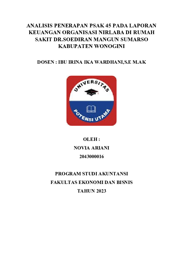 (DOC) ANALISIS PENERAPAN PSAK 45 PADA LAPORAN KEUANGAN ORGANISASI ...