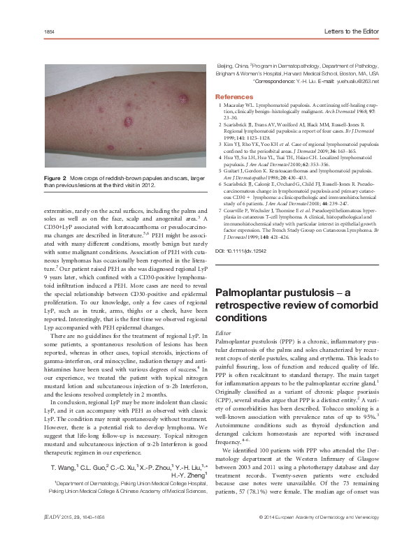 (PDF) Palmoplantar pustulosis - a retrospective review of comorbid ...