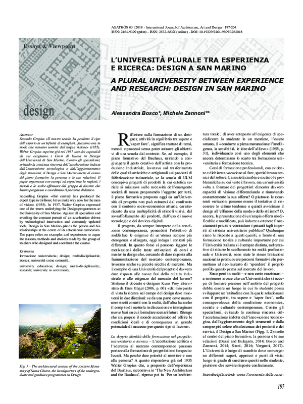 (PDF) A plural University between experience and research: Design in ...