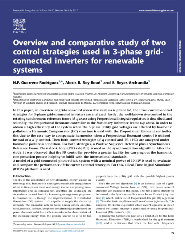 (PDF) Overview and comparative study of two control strategies used in 3-phase grid-connected ...