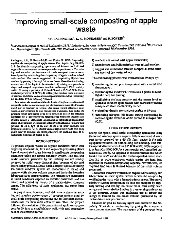 (PDF) Improving small-scale composting of apple waste