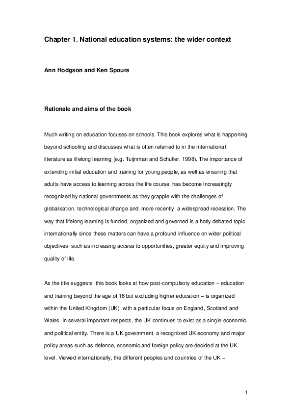 (PDF) National education systems: the wider context | Ken Spours ...