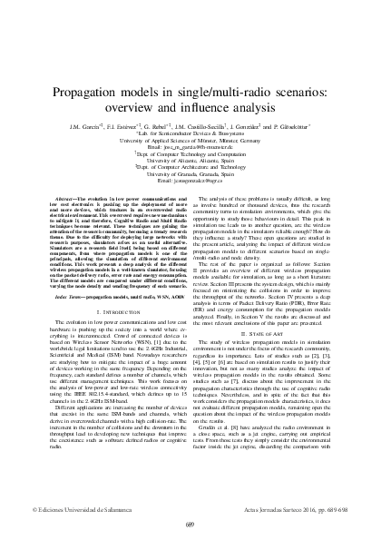 (PDF) Propagation models in single/multi-radio scenarios: overview and ...