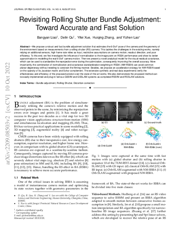 (PDF) Revisiting Rolling Shutter Bundle Adjustment: Toward Accurate and ...