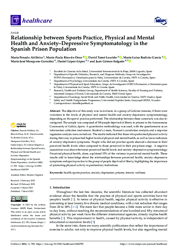 (PDF) Relationship between Sports Practice, Physical and Mental Health ...