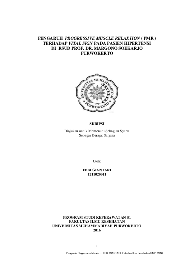 (PDF) Pengaruh Progressive Muscle Relaxtion ( PMR )Terhadap Vital Sign ...