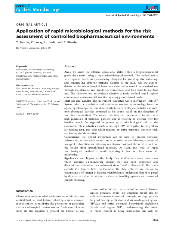(PDF) Application of rapid microbiological methods for the risk ...
