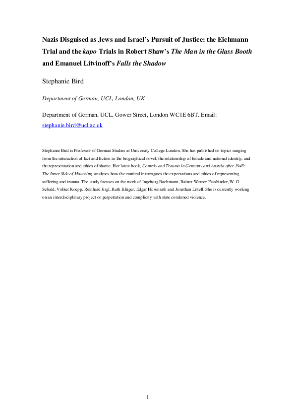 (PDF) Nazis disguised as Jews and Israel’s pursuit of justice: the ...