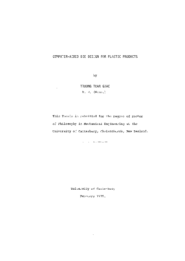 (PDF) Computer-aided die design for plastic products