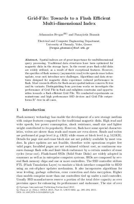 Pdf Grid File Towards To A Flash Efficient Multi Dimensional Index