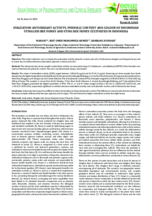 Pdf Evaluation Antioxidant Activity Phenolic Content And Colour Of
