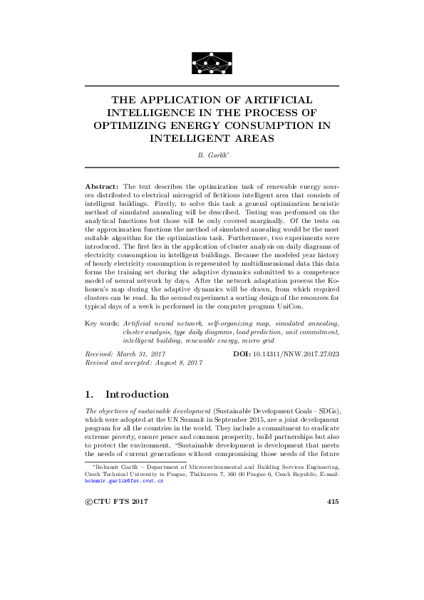 (PDF) The application of artificial intelligence in the process of optimizing energy consumption ...